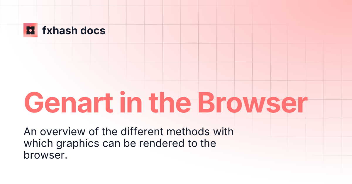 Genart in the Browser | fxhash docs